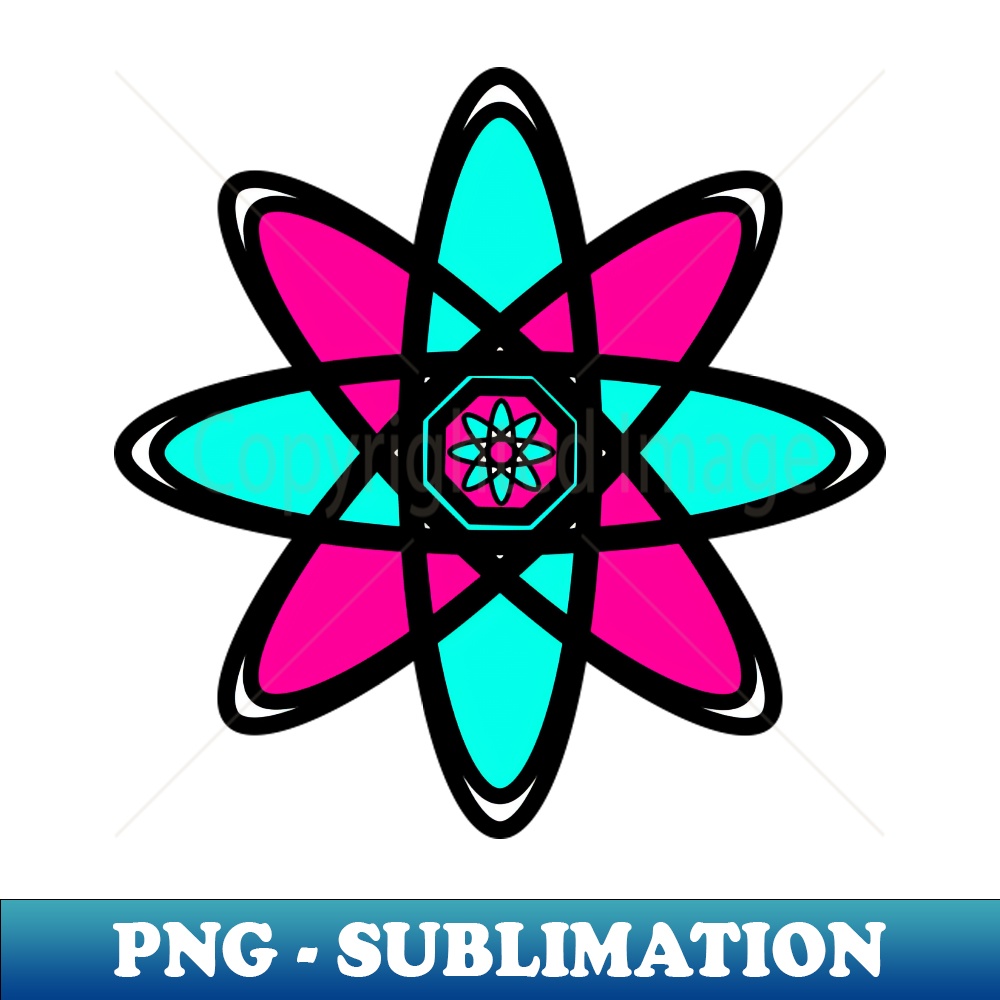 Pink and Aqua Blue Atom - Special Edition Sublimation PNG Fi | Inspire ...