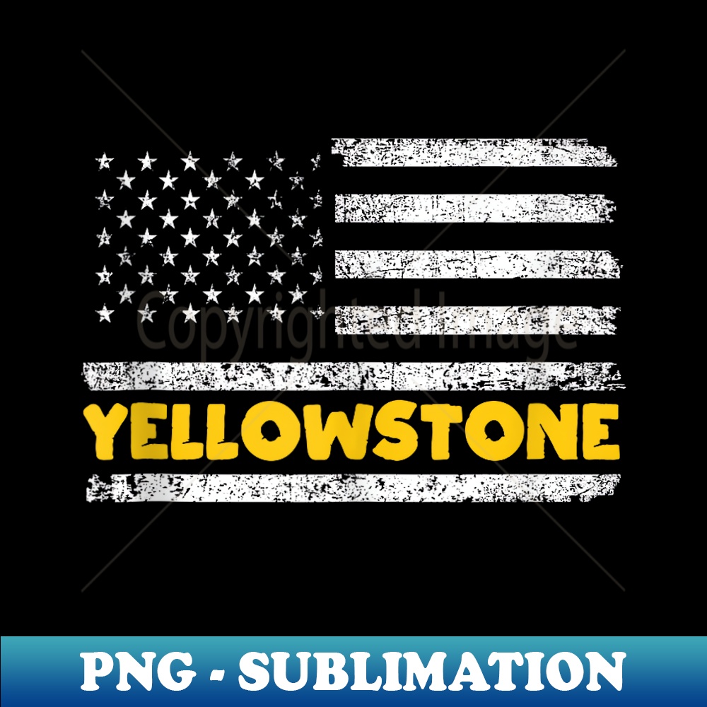 Yellowstone US American Flag National Park Vintage - PNG Sub | Inspire ...