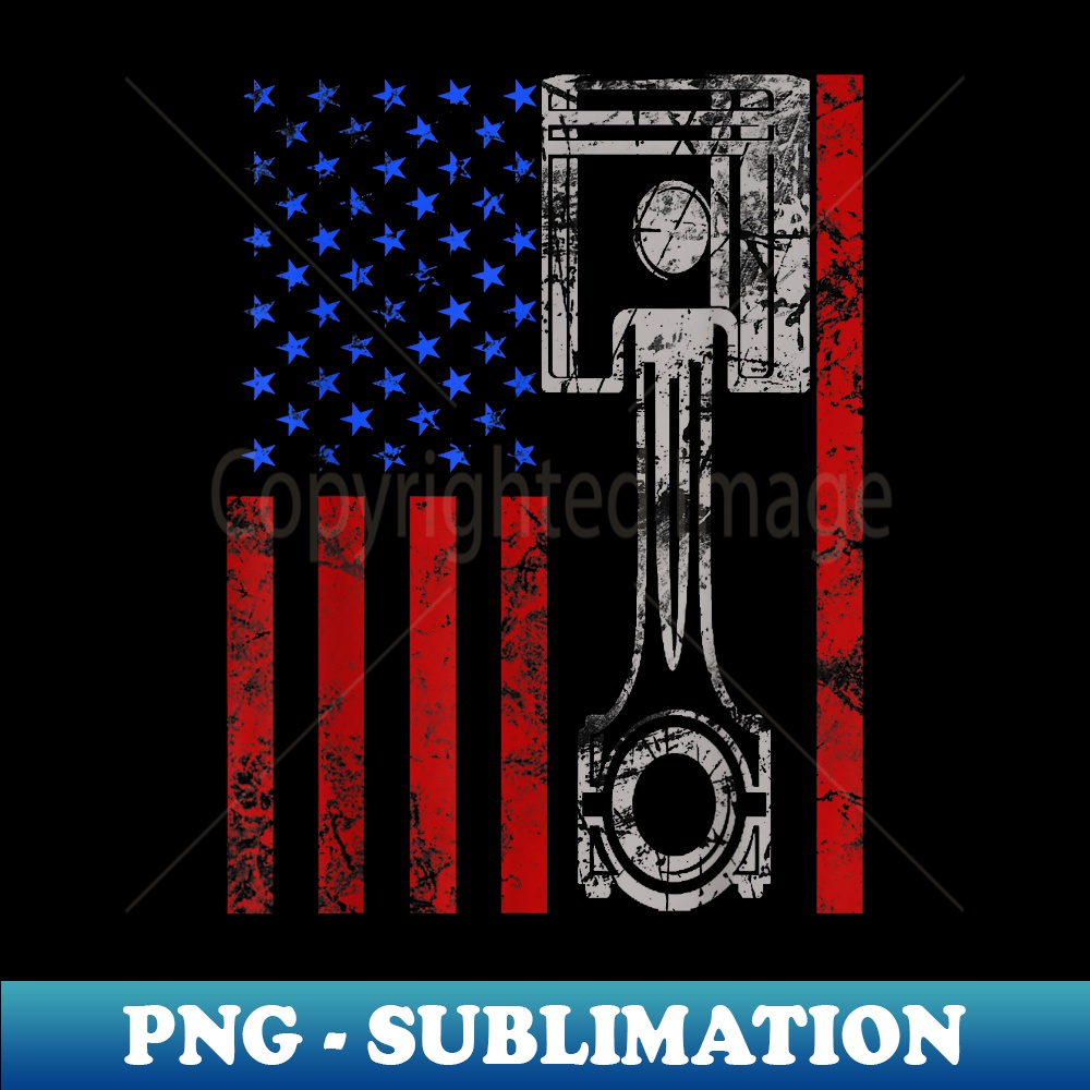 American Flag Piston Muscle Car Patriotic Vintage - Sublimat | Inspire ...