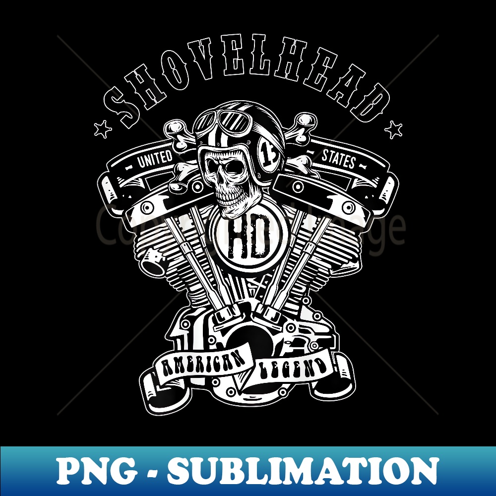 HD ShovelHead American Motorcycle Legend VTwin Engine Skull | Inspire Uplift