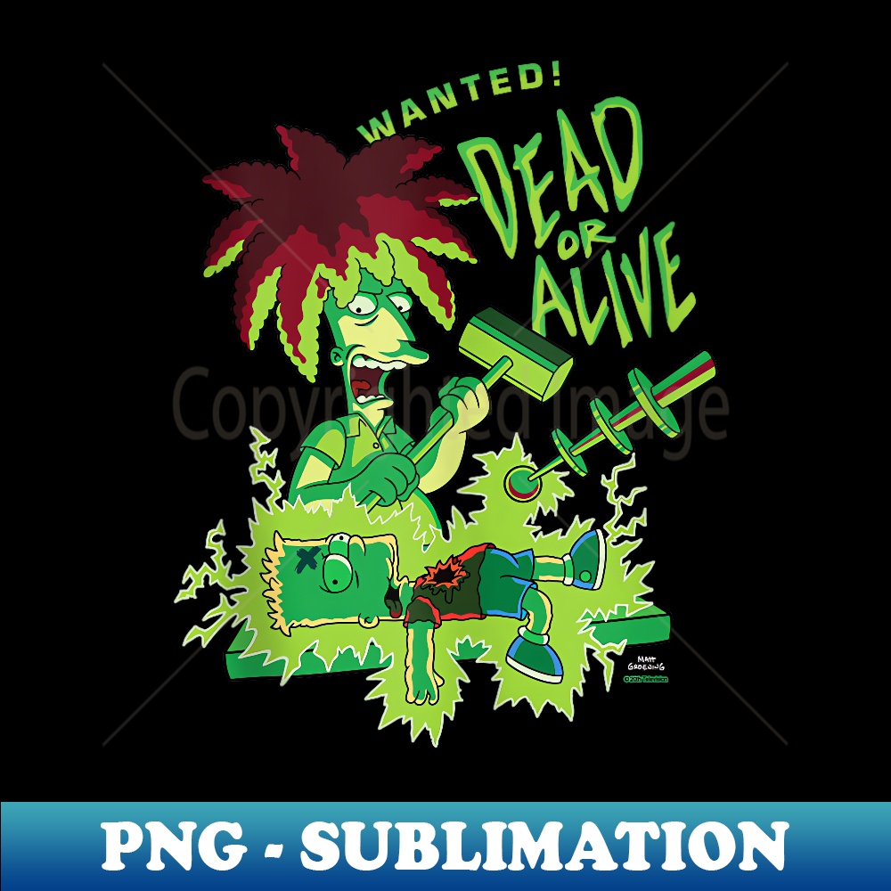 The Simpsons Side Show Bob Wanted Dead or Alive - PNG Sublim - Inspire ...