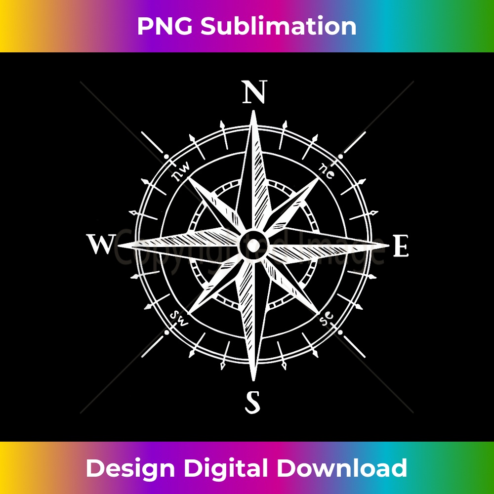 Hand Drawn Compass Rose Nautical - Futuristic PNG Sublimatio | Inspire ...