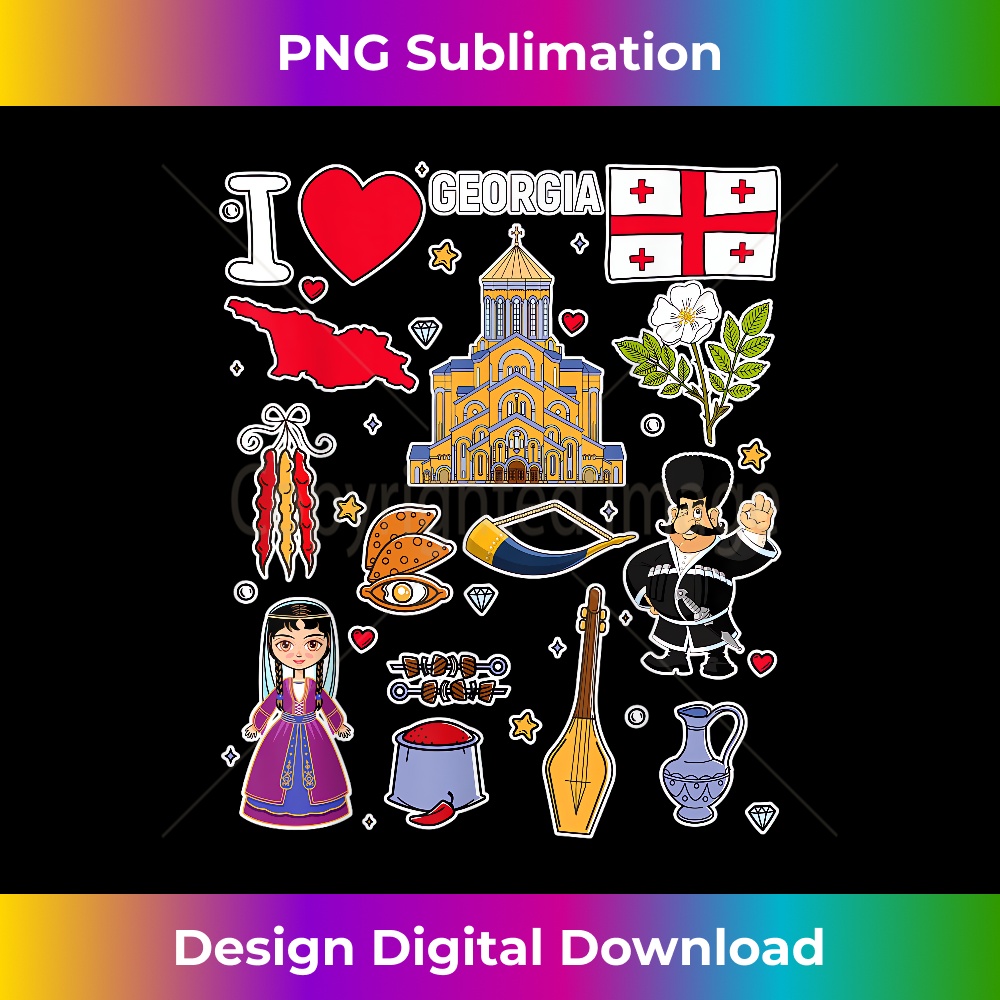 Georgian hand drawn symbols, Georgia map, cultural icons - A | Inspire ...