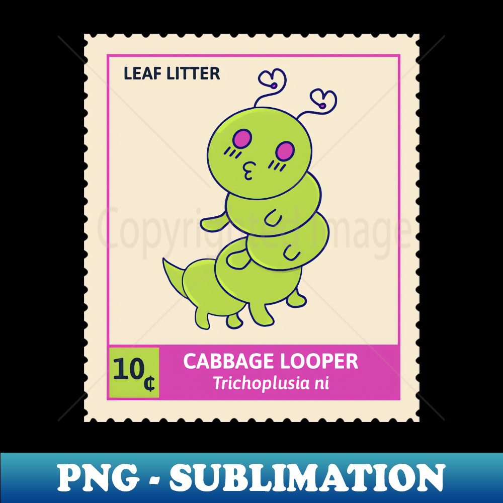 Kawaii Cute Grub Cabbage Looper - Stamp Collection Grub - Un - Inspire ...