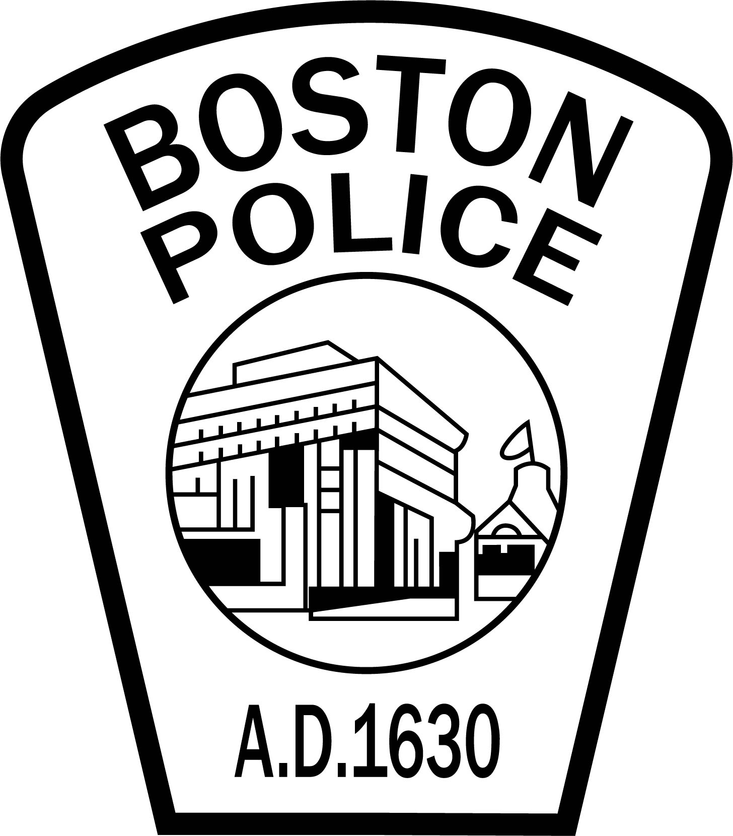 BOSTON POLICE A.D.1630 PATCH VECTOR FILE SVG DXF EPS PNG JPG | Inspire ...