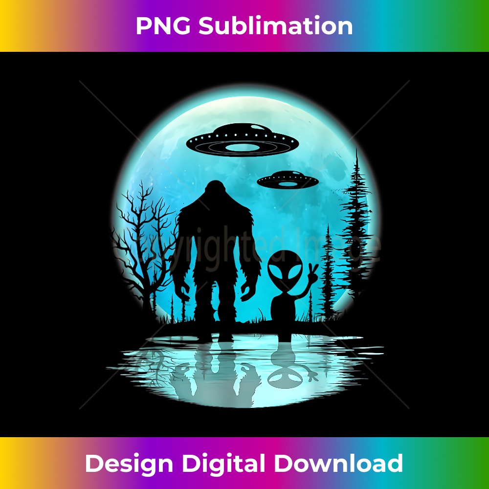 Alien And Bigfoot Moon - Deluxe PNG Sublimation Download - C | Inspire ...
