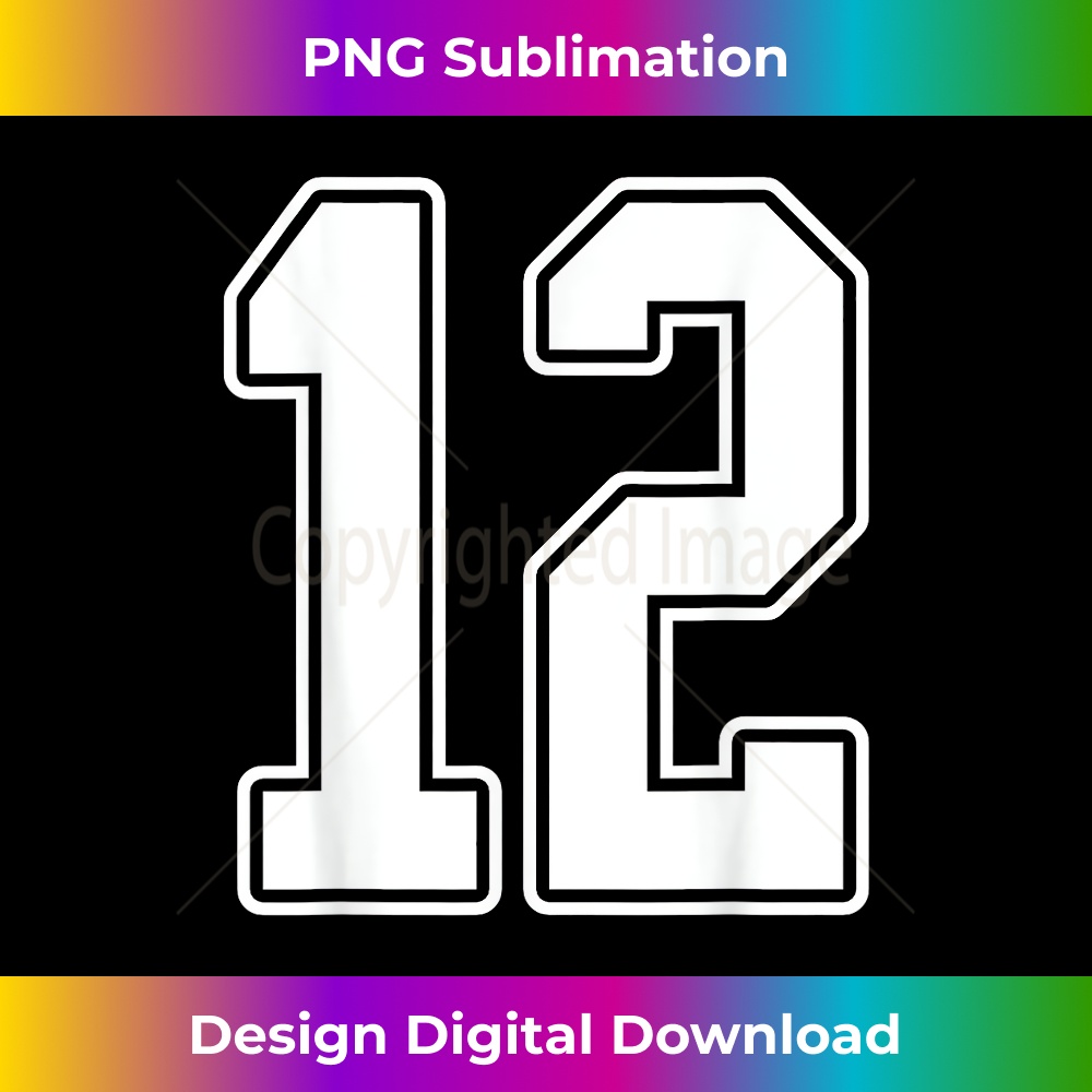#12 White Outline Number 12 Sports Fan Jersey Style - Innova | Inspire ...