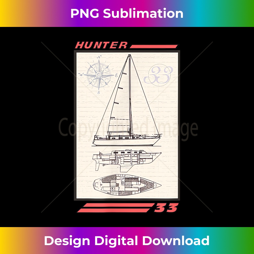 Hunter 33 Sailboat Line Drawing - Bespoke Sublimation Digita | Inspire ...