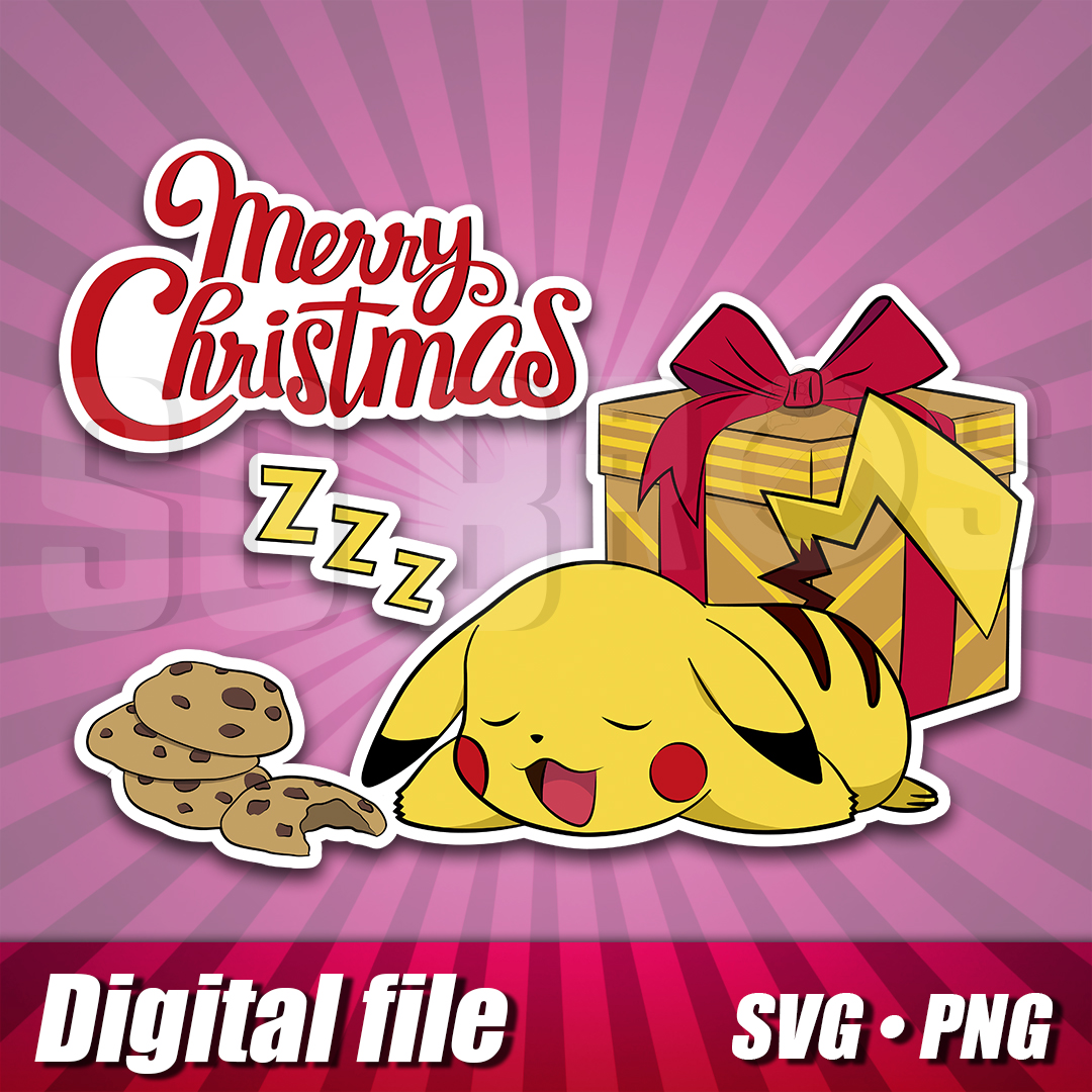 Pokemon Pikachu Merry Christmas clipart in svg and png - Inspire Uplift