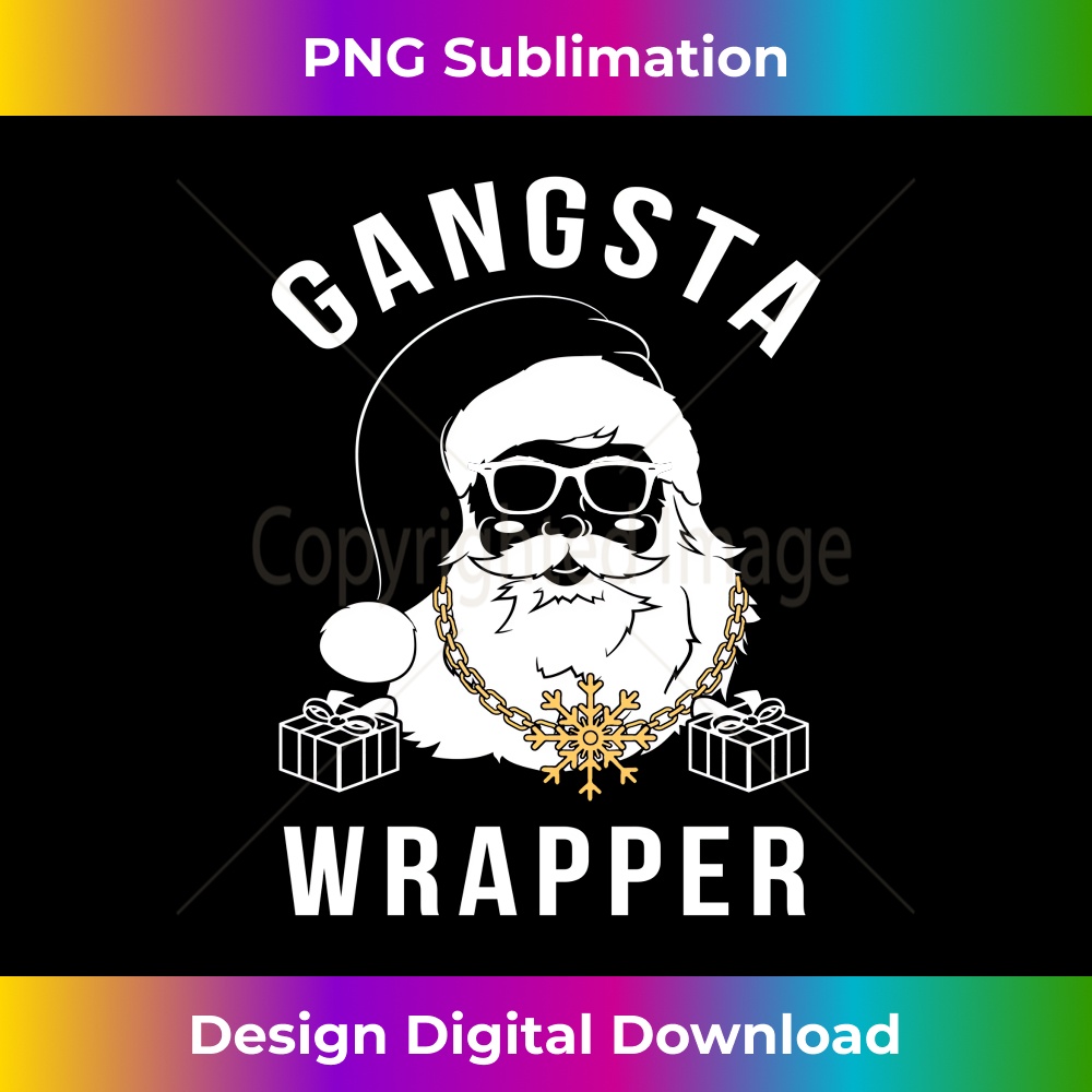 Gangsta Wrapper Gangster Santa Funny Christmas Long Sleeve - | Inspire ...