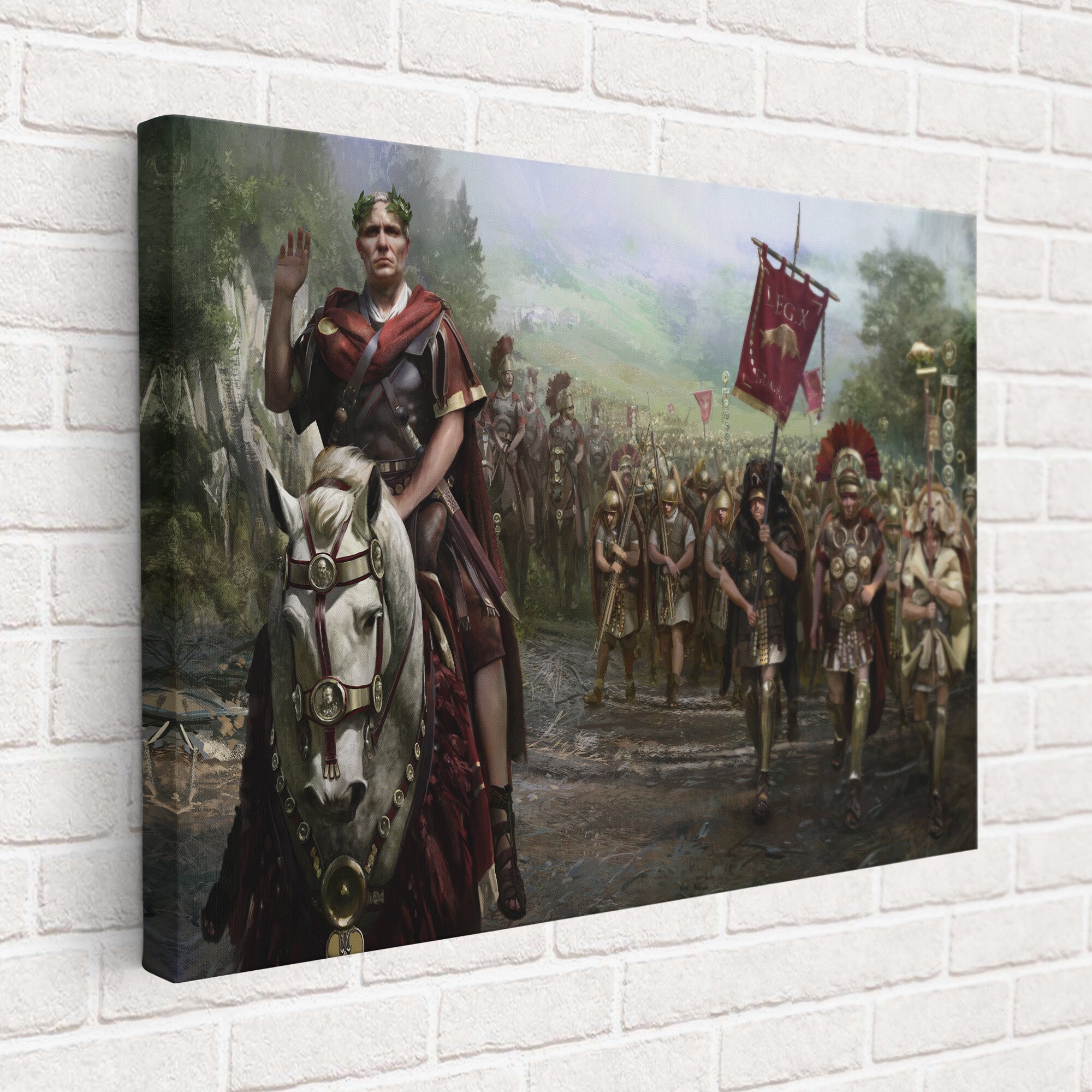 Julius Caesar and Army Canvas, War Poster, Historical Art, L - Inspire ...