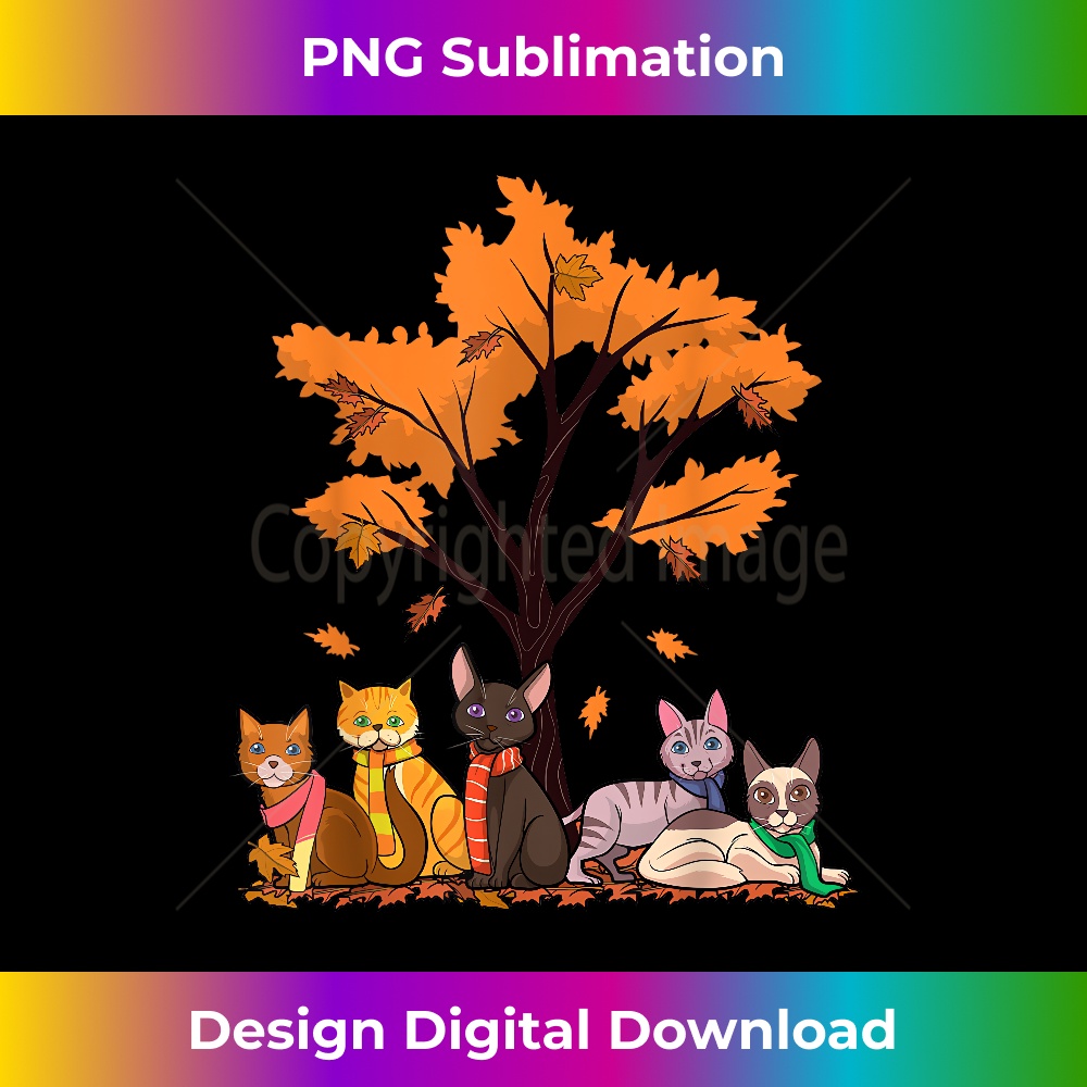 Cute Cats Fall Autumn Season Maple Leaf Tree Lovers Pumpkin | Inspire ...