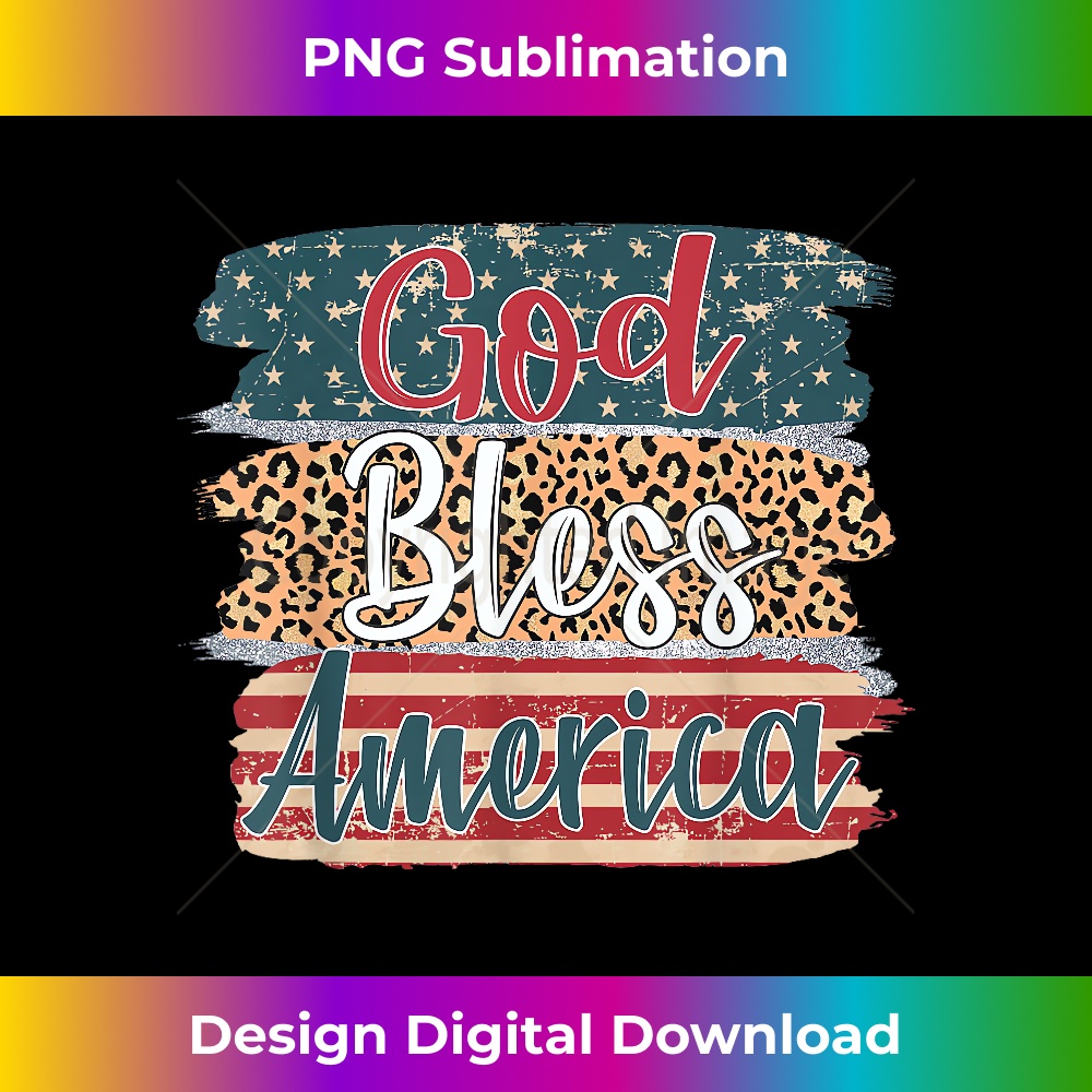 God Bless America Brush Stroke Leopard America Flag 4th July | Inspire ...