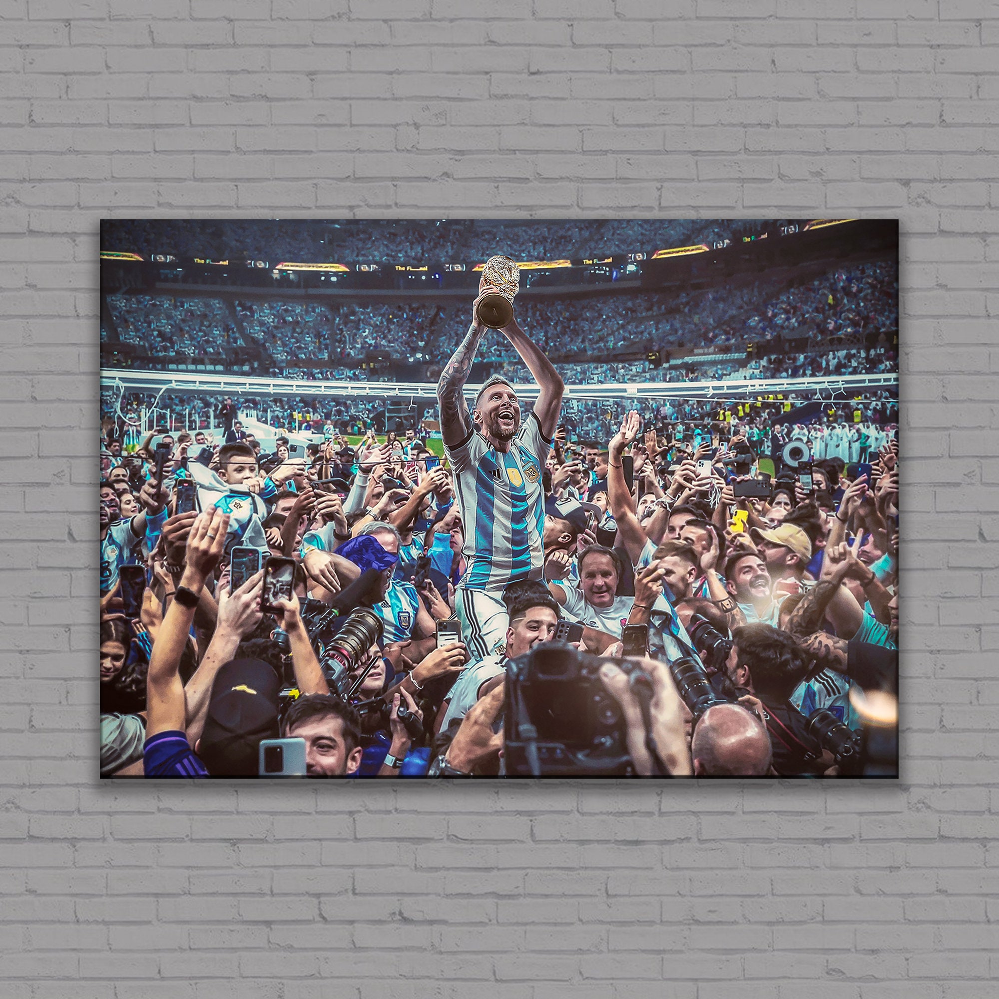 Lionel Messi Poster, Leo Messi Autograph Signed Canvas, 2022 | Inspire ...
