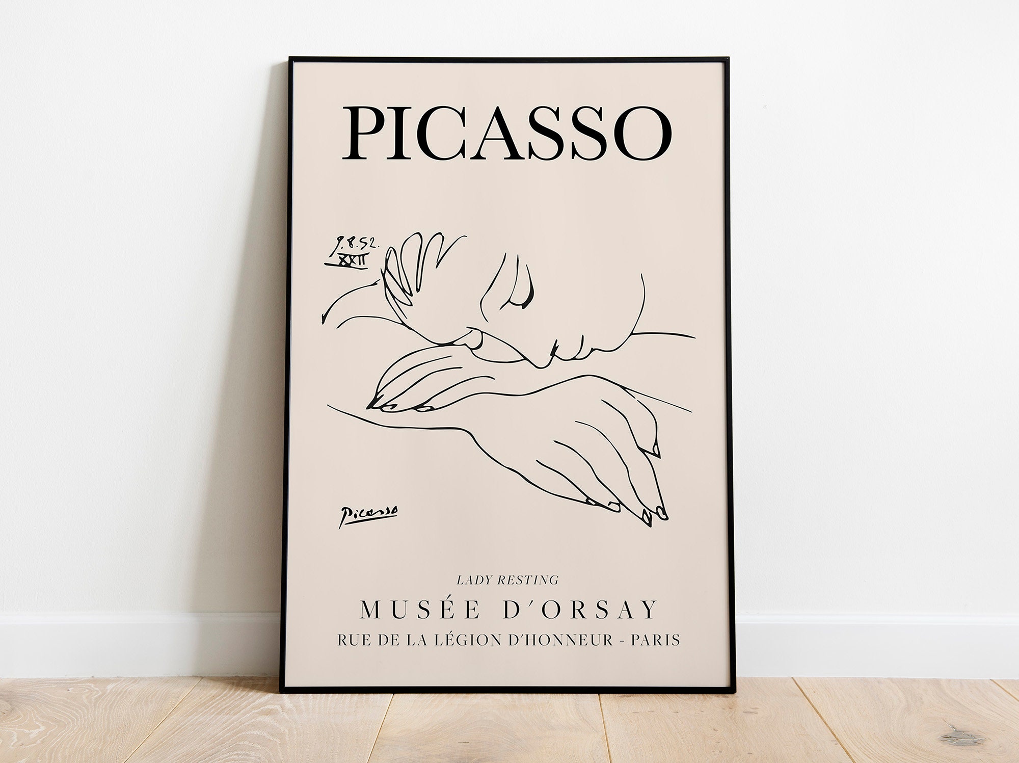 Picasso - Lady Resting, Exhibition Vintage Line Art Poster, | Inspire ...