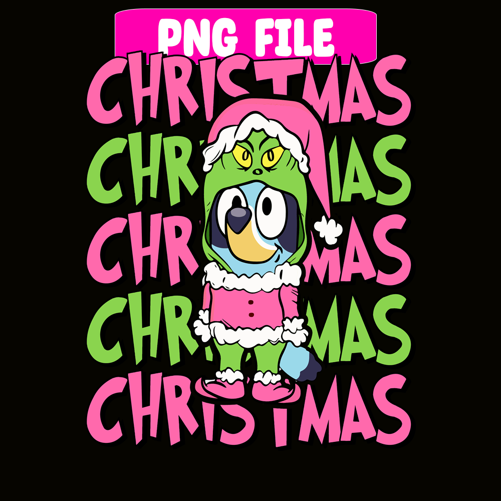 Christmas Bluey And Grinch PNG, Grinch Character PNG, Bluey - Inspire ...