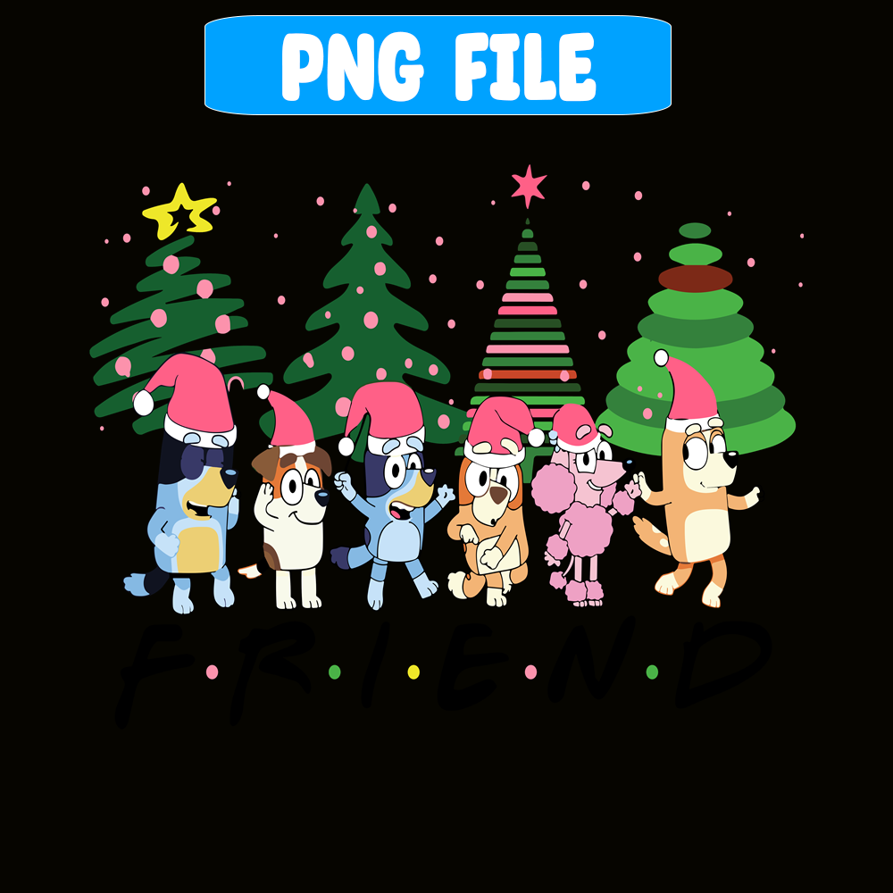 Bluey With Friends PNG, Christmas Tree PNG, Bluey And Santa | Inspire ...