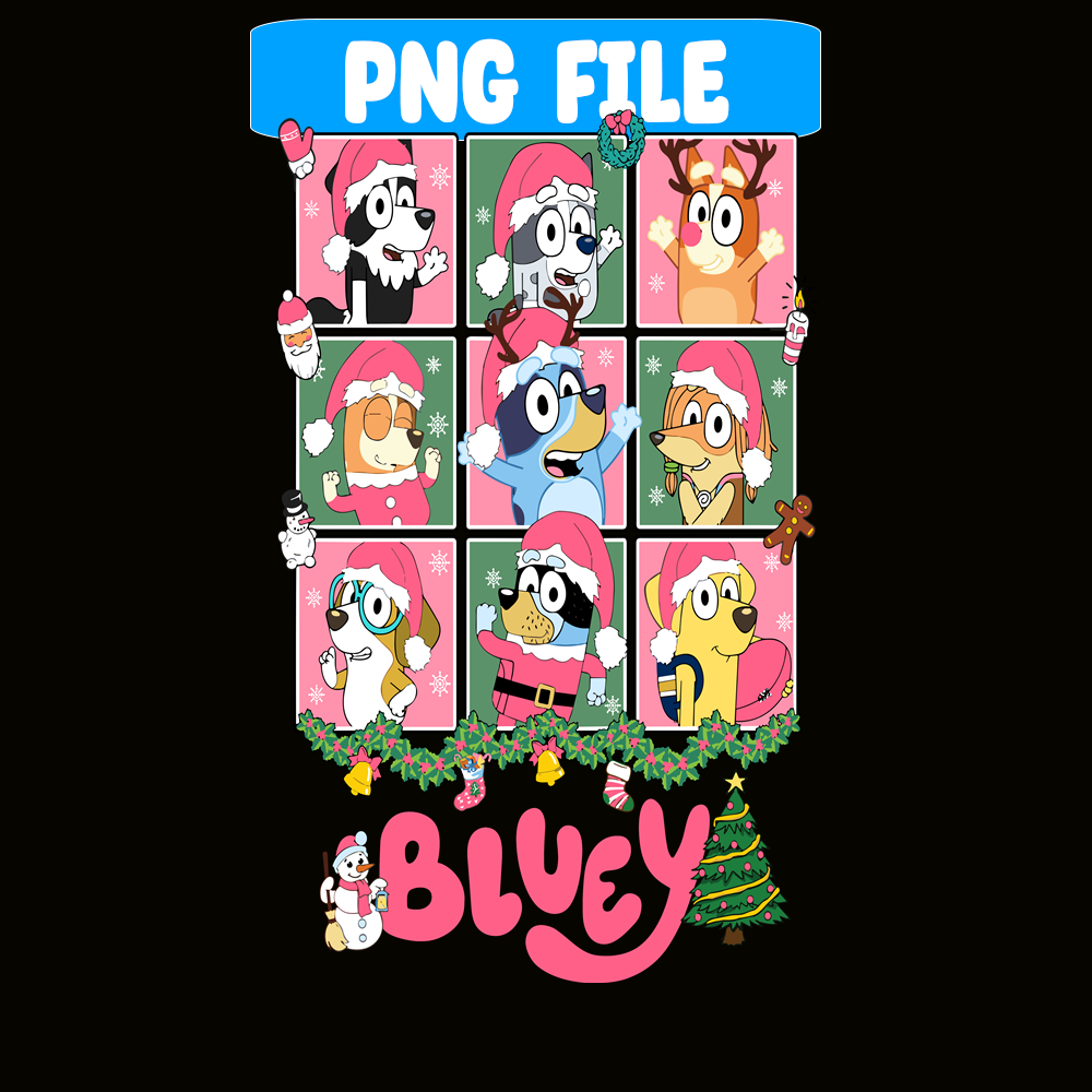 Bluey Christmas Poster PNG, Christmas Tree PNG, Bluey In San | Inspire ...