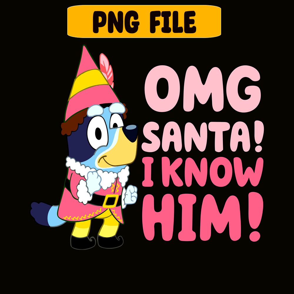 Bluey Know Santa PNG, Merry Christmas PNG, Bluey Costume PNG - Inspire ...