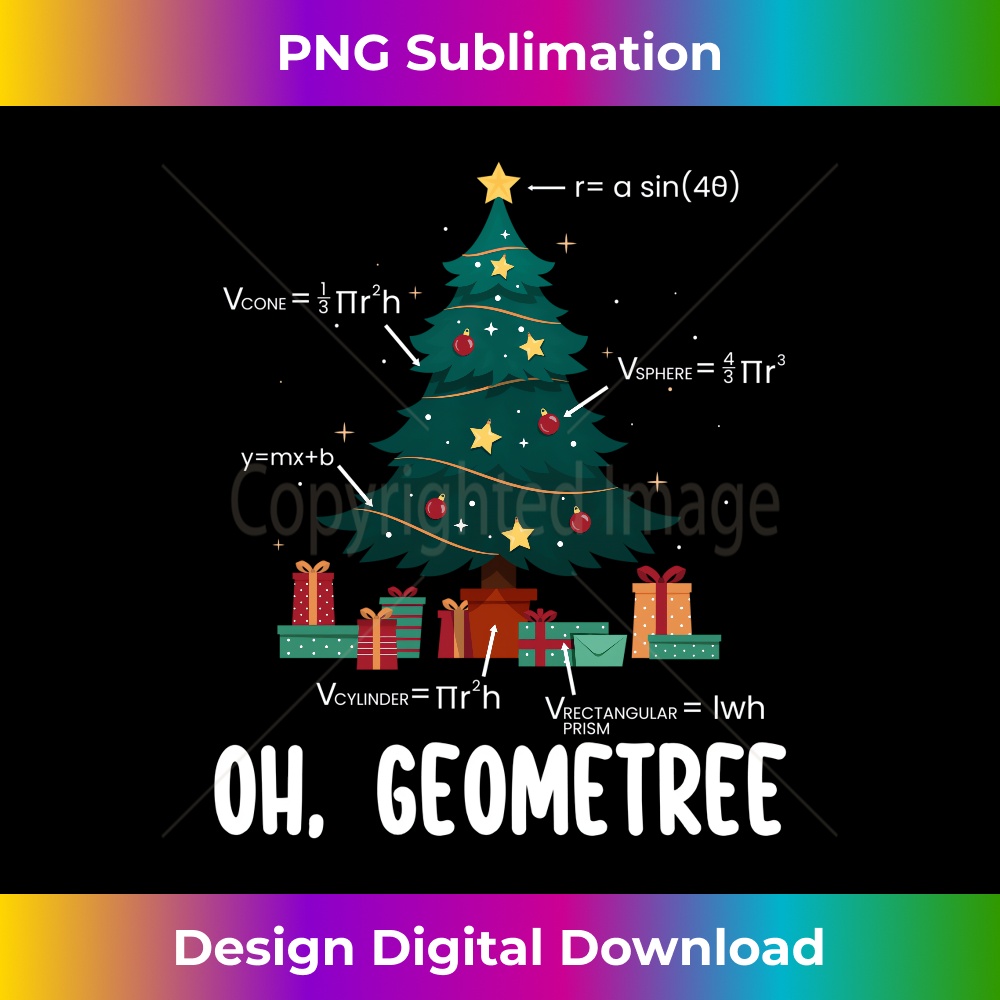Oh GeomeTree Funny Christmas Tree Pun Geometry Math Lovers L - Inspire ...