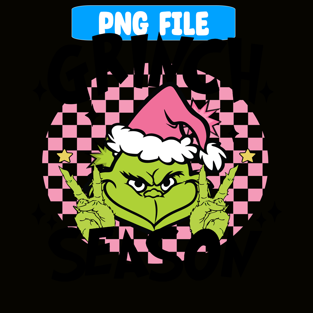 Grinch Season PNG, Grinch Say Hi PNG, Pink Christmas PNG | Inspire Uplift