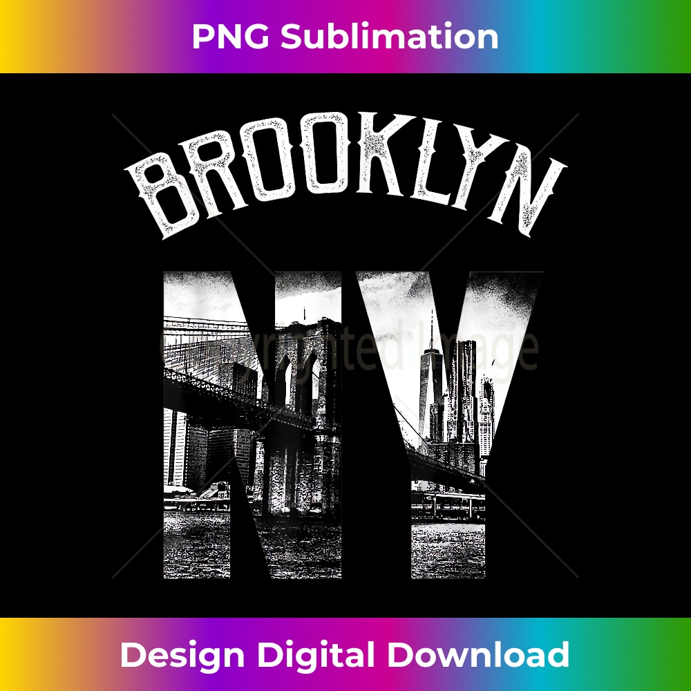 Vintage Brooklyn New York Skyline - Innovative PNG Sublimati | Inspire Uplift