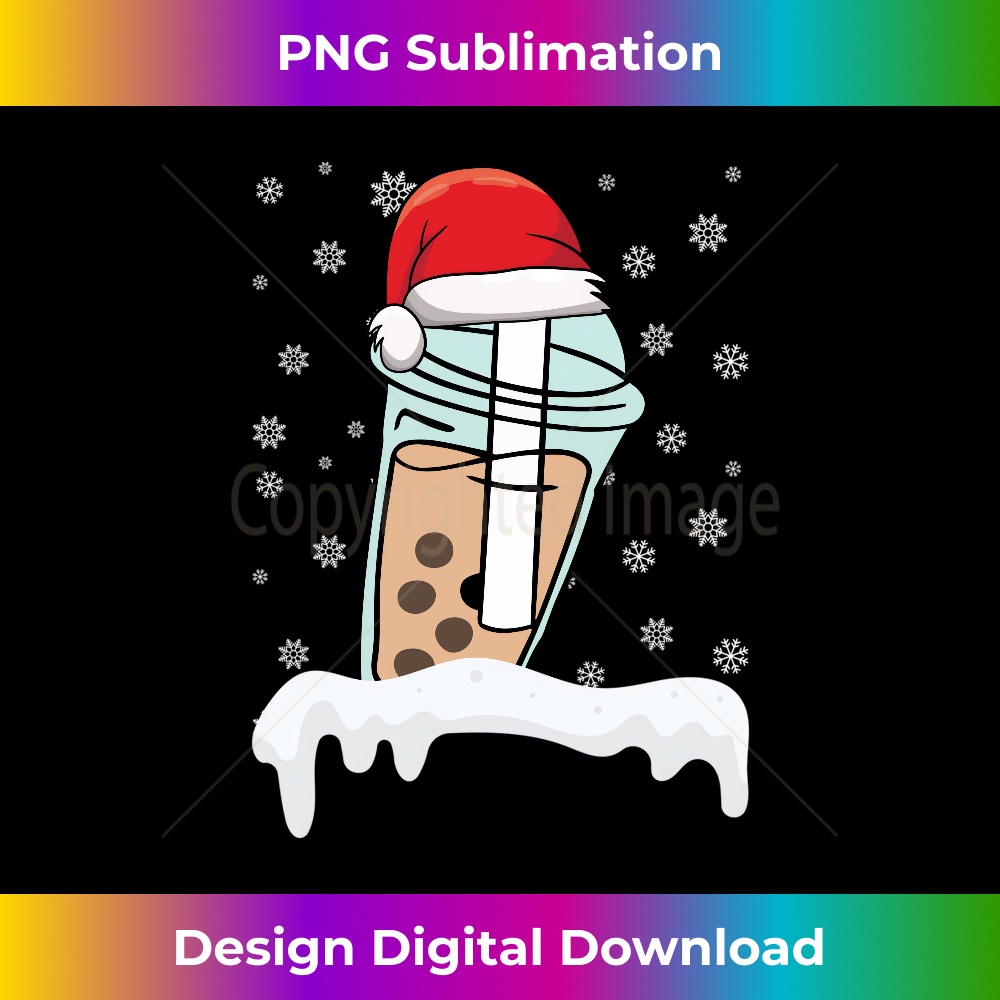 Santa Hat Bubble Tea Tapioca Pearl Milk Tea Christmas Boba L - Inspire ...