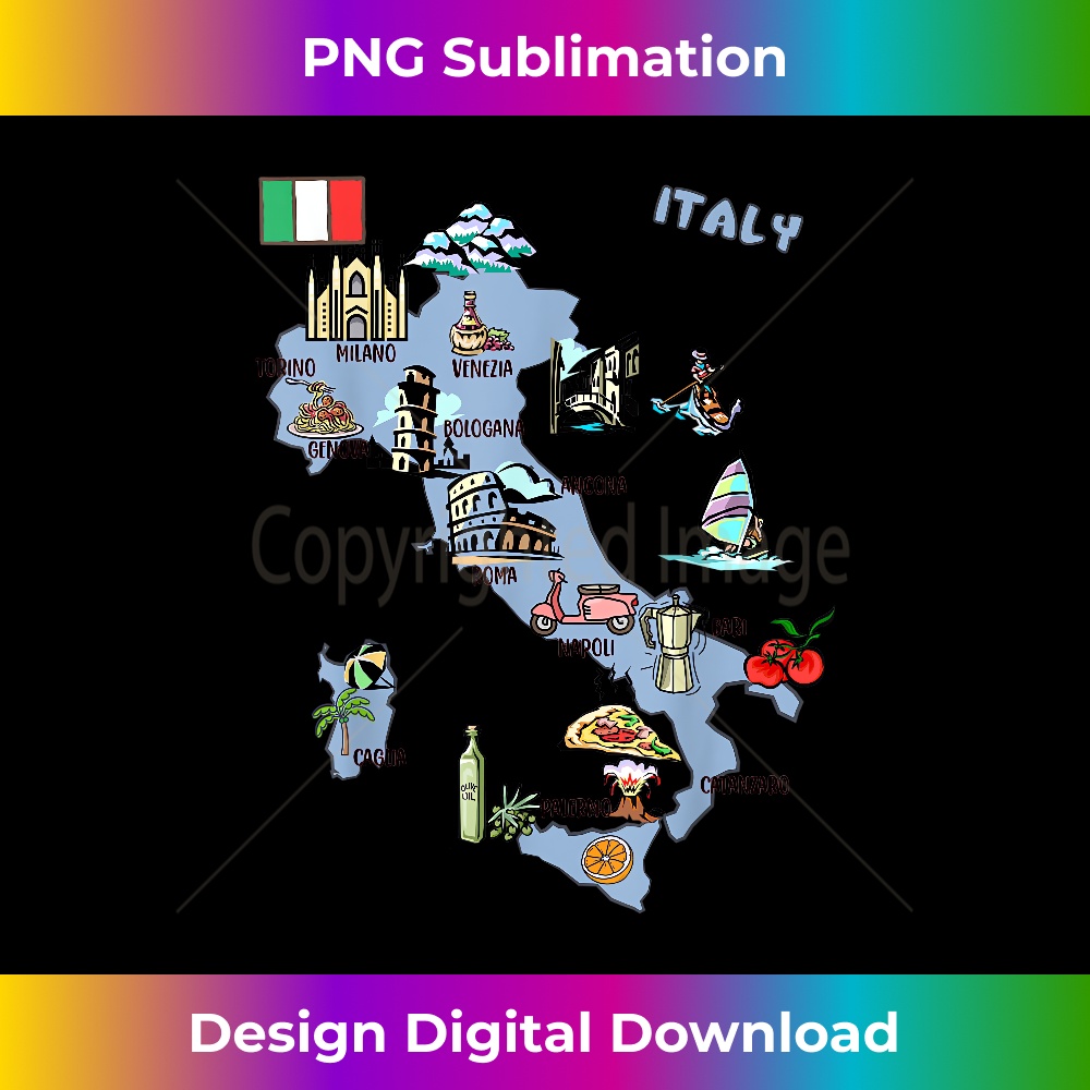 Italy tourist map with landmarks flag and famous symbols - S | Inspire ...