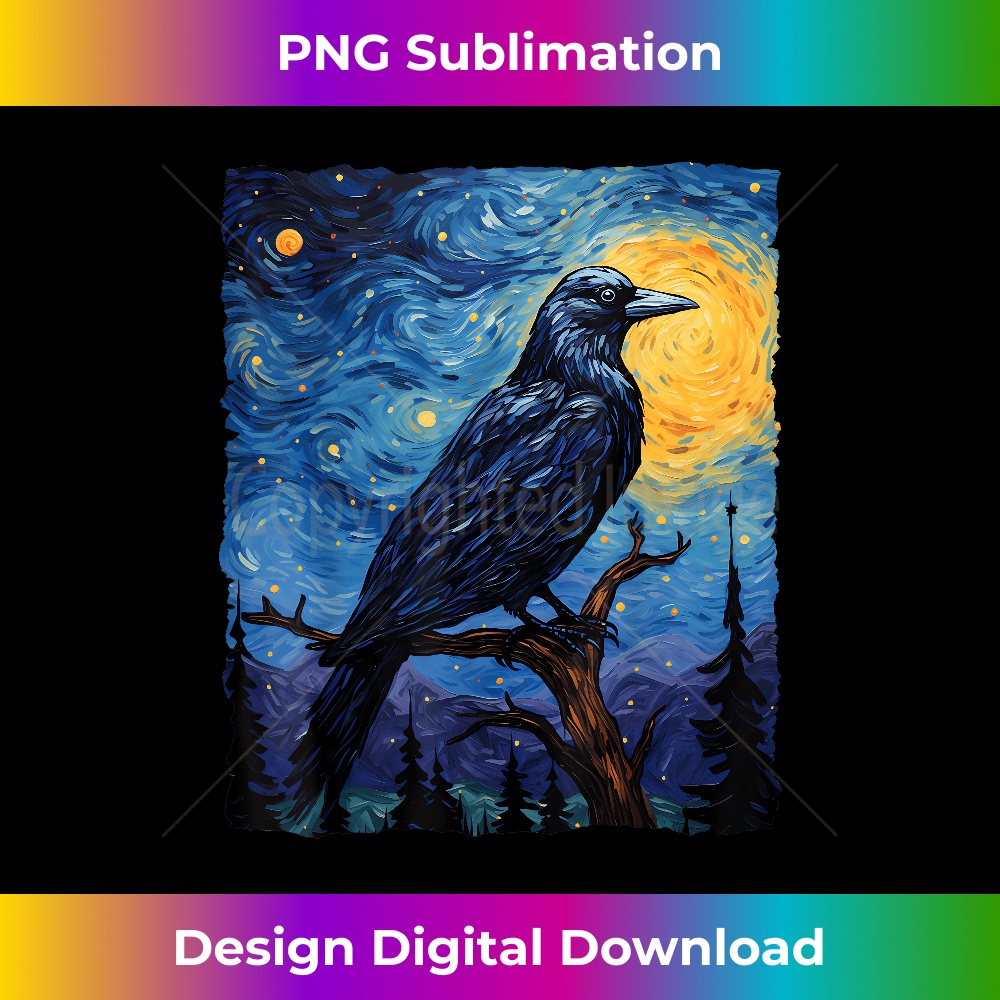 Raven Van Gogh Starry Night Sky Painting For Animal Lovers - - Inspire ...