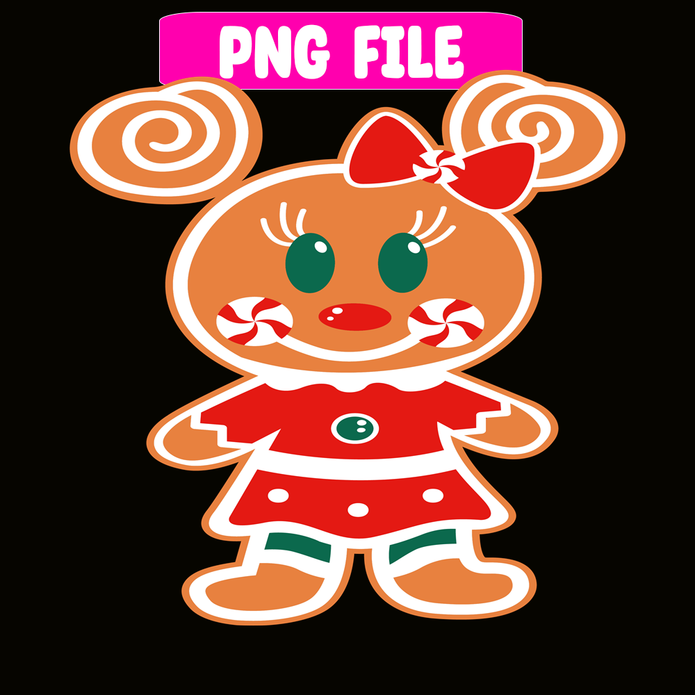 Minnie Mouse Gingerbread SVG PNG DXF EPS JPG | Inspire Uplift