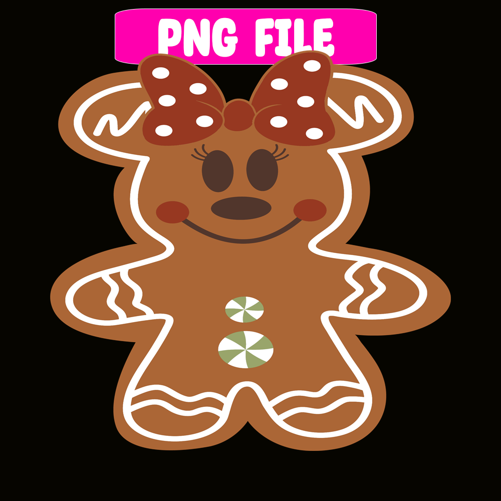 Gingerbread Minnie Mouse SVG PNG DXF EPS JPG | Inspire Uplift