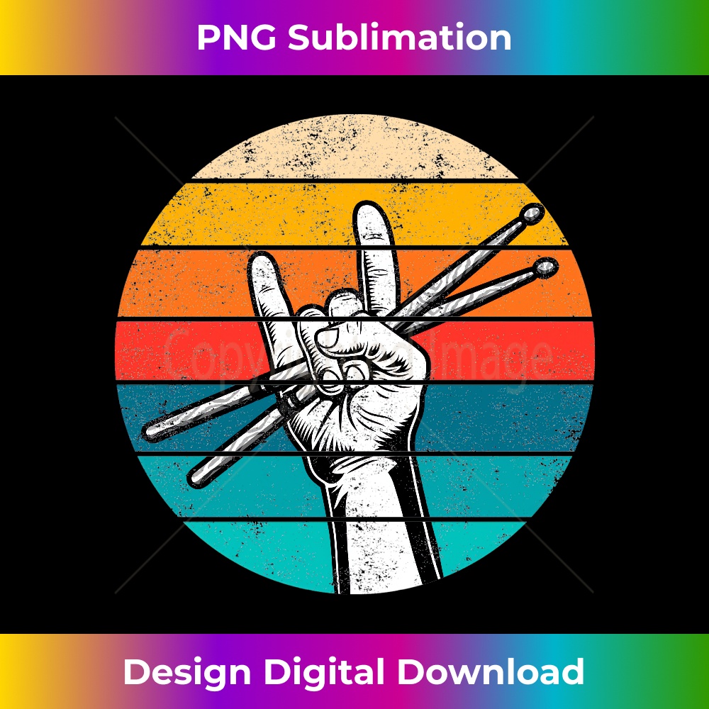 Vintage Rock N Roll Hand Sign Drum Drummers Drum Sticks Fan | Inspire ...