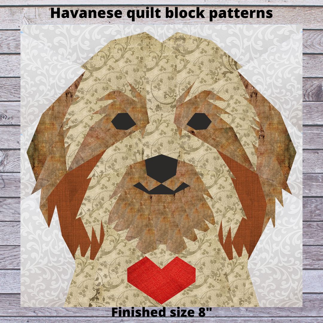Havanese dog quilt block patterns 3 versions with variations | Inspire ...