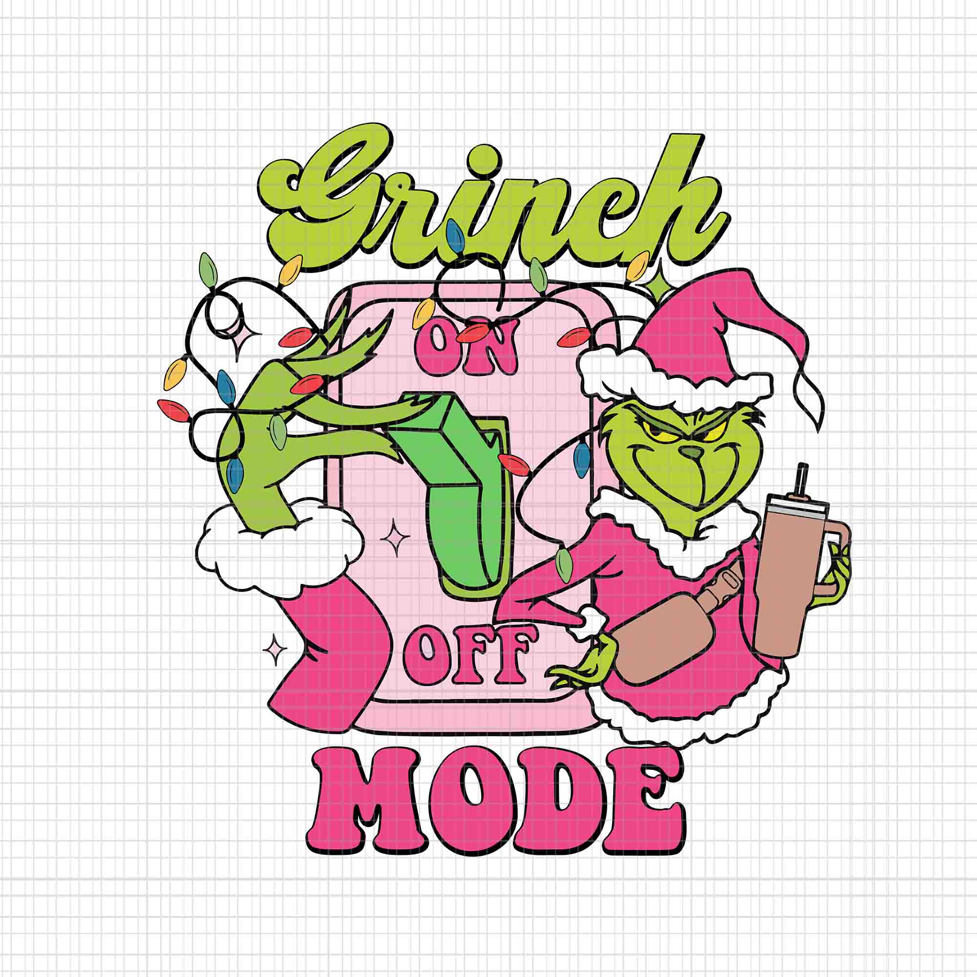 Grinch On Off Mode Png, Grinch Christmas Png, Pink Grinch Pn | Inspire ...