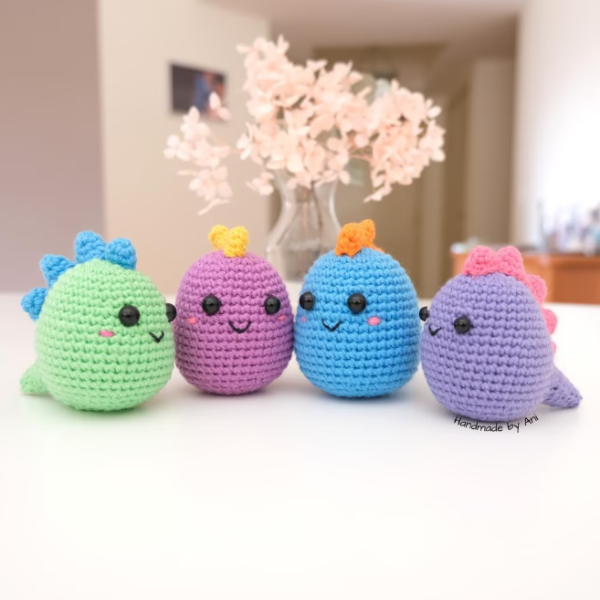 Colourful Mini Dino Crochet pattern, digital file PDF, digit | Inspire ...