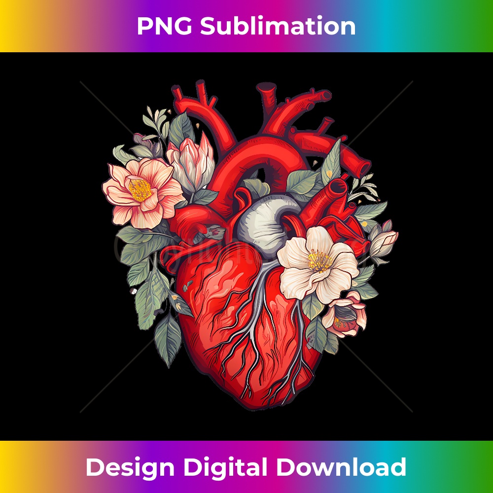 Anatomical Heart Organ Floral Cardiology Cardiac Nurse - Inn | Inspire ...