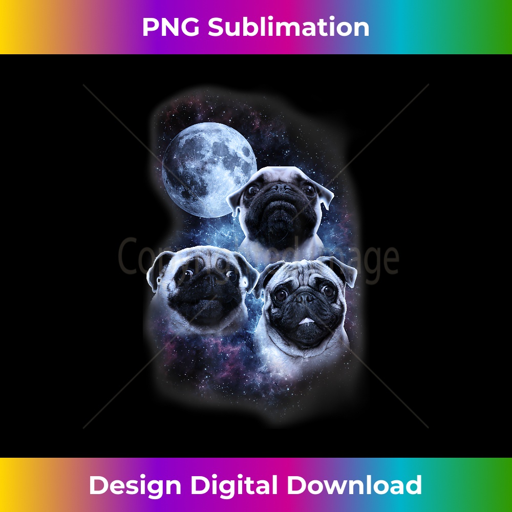 Cute pug design in space, full moon, stars, milky way - Soph - Inspire ...