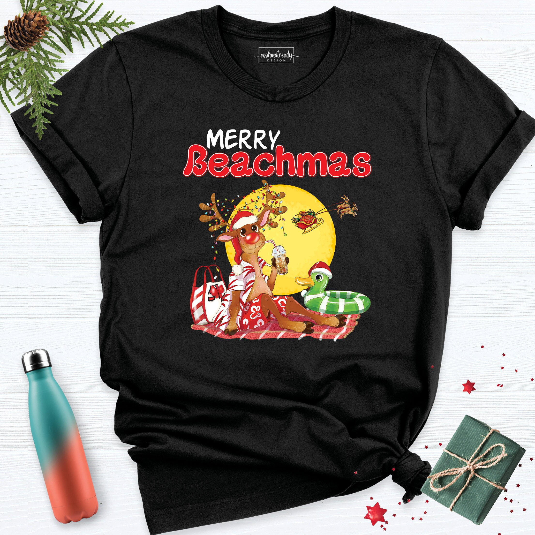Merry Beachmas Reindeer Holiday Shirt, Hawaii Beach Christma | Inspire ...