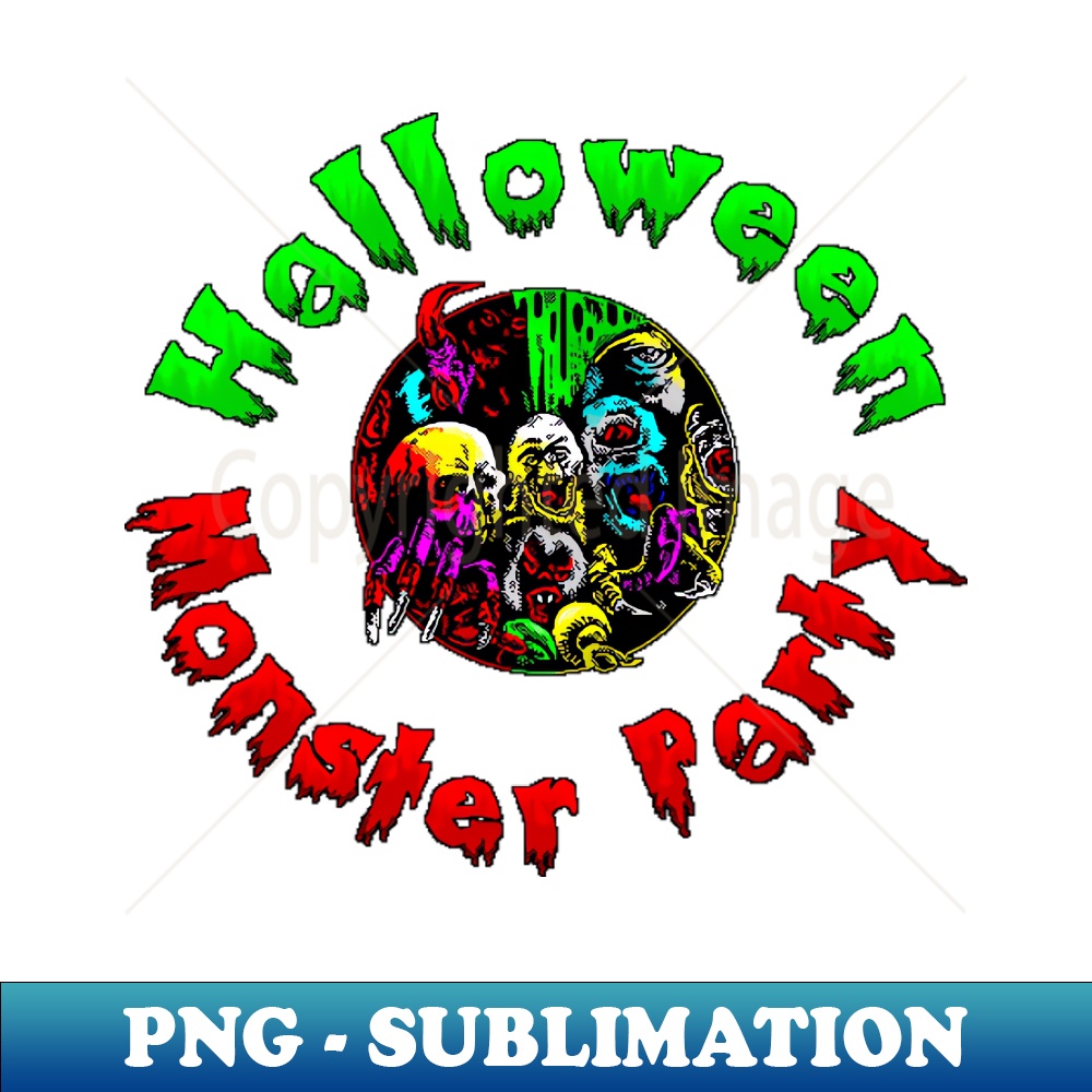 Halloween Monster Party 8 bit Art - PNG Transparent Sublimat - Inspire ...