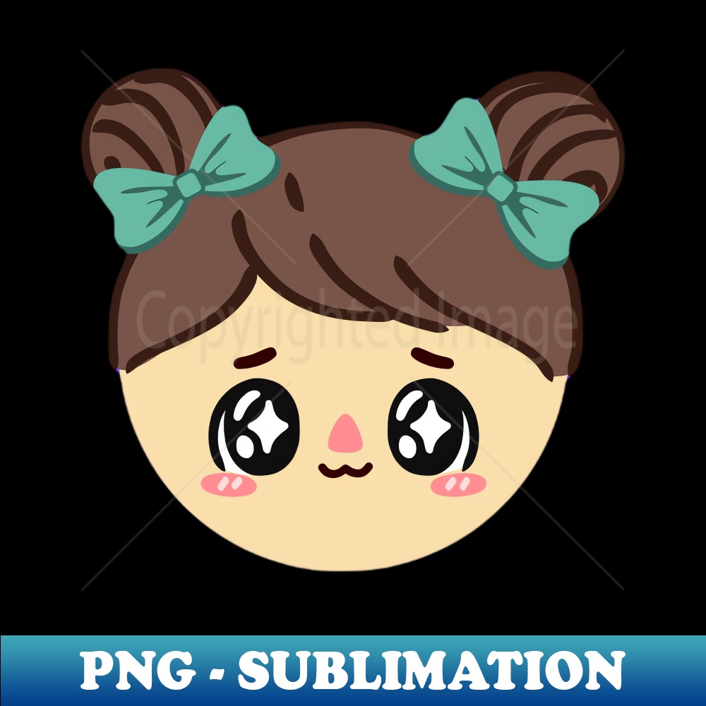 Cute Girl Face Cartoon Character - Unique Sublimation PNG Do | Inspire ...