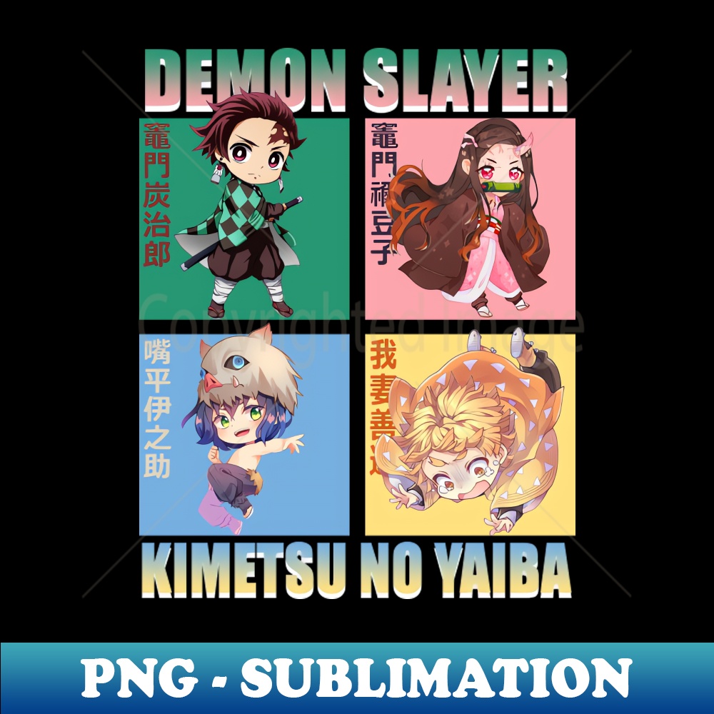 Kimetsu No Yaiba Chibi Style Aesthetic Sublimation Digital Inspire Uplift