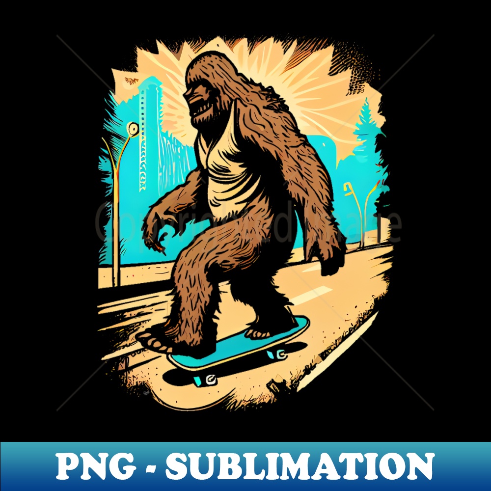 Bigfoot Sasquatch Skateboarding - Special Edition Sublimatio | Inspire ...