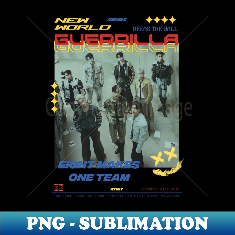 Ateez Guerrilla - PNG Transparent Sublimation Design - Add a | Inspire ...