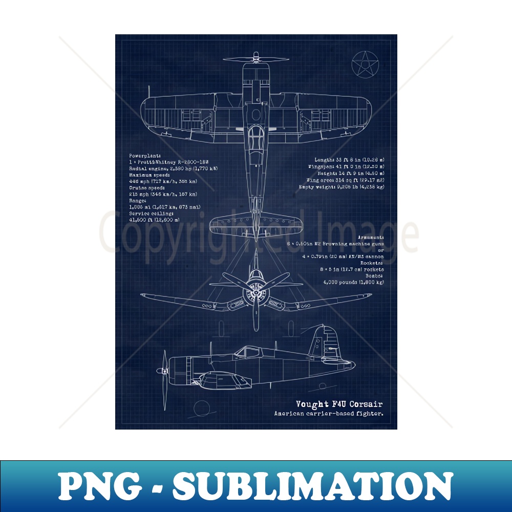 F4U Corsair Blueprint - Unique Sublimation PNG Download - St | Inspire ...