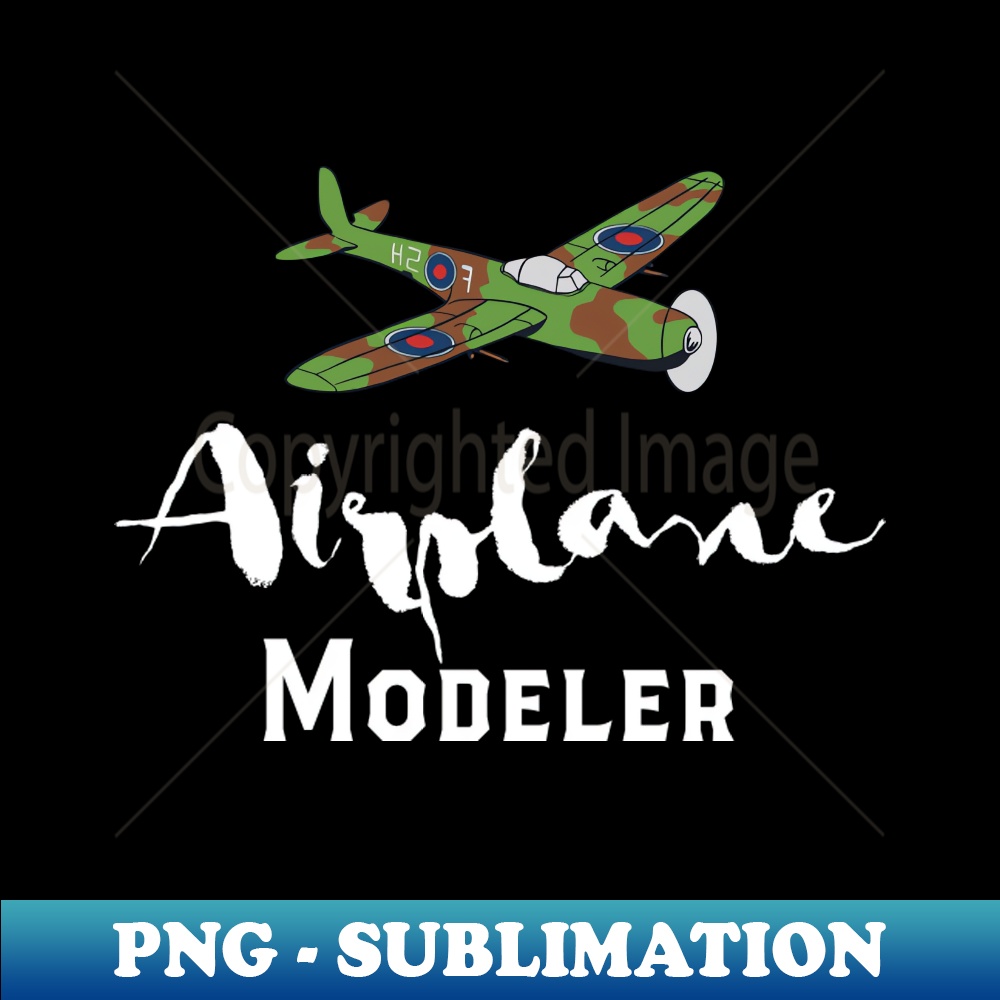 Airplane Modeler Spitfire - Vintage Sublimation PNG Download | Inspire Uplift