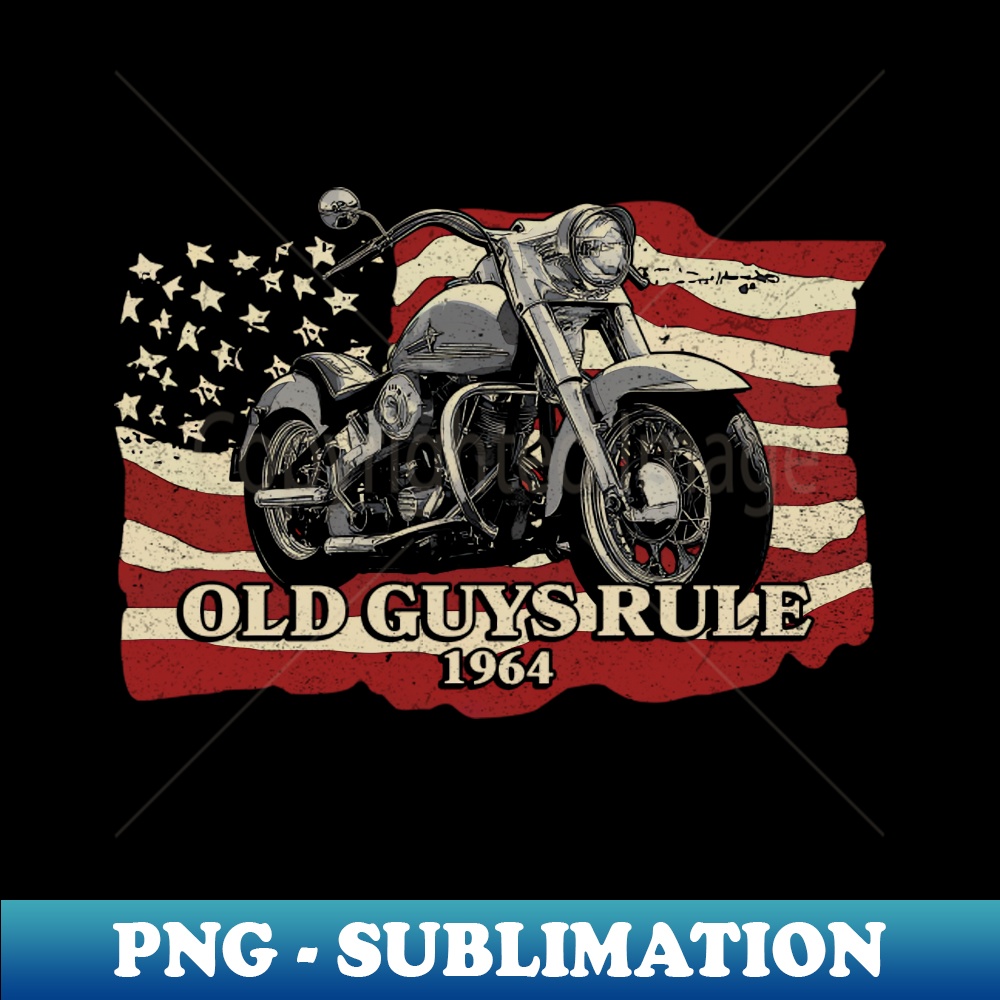 1964 Harley-Davidson Motorcycle Old Guy Rule - Artistic Subl | Inspire Uplift