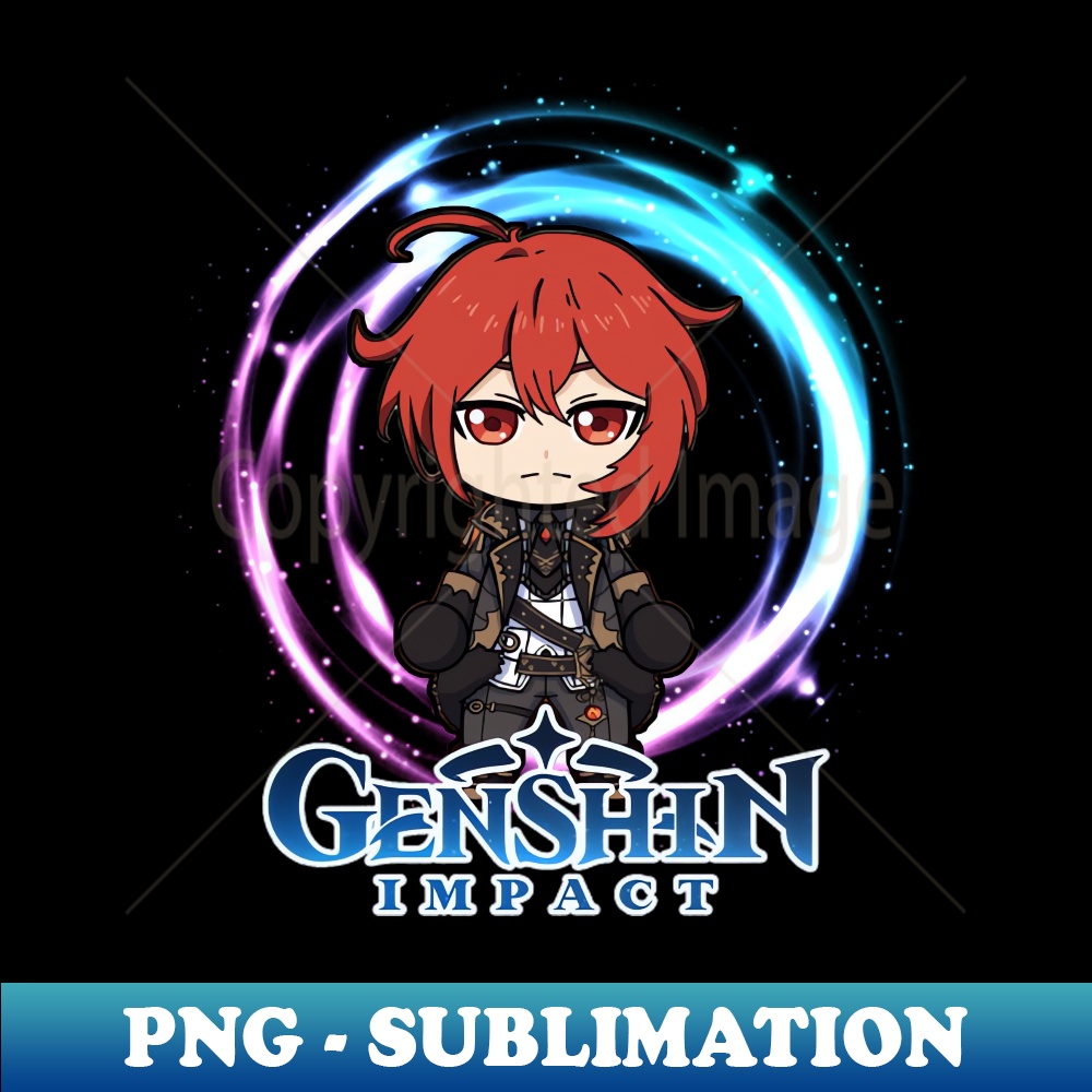 Genshin Impact x Diluc Chibi - Modern Sublimation PNG File - | Inspire ...