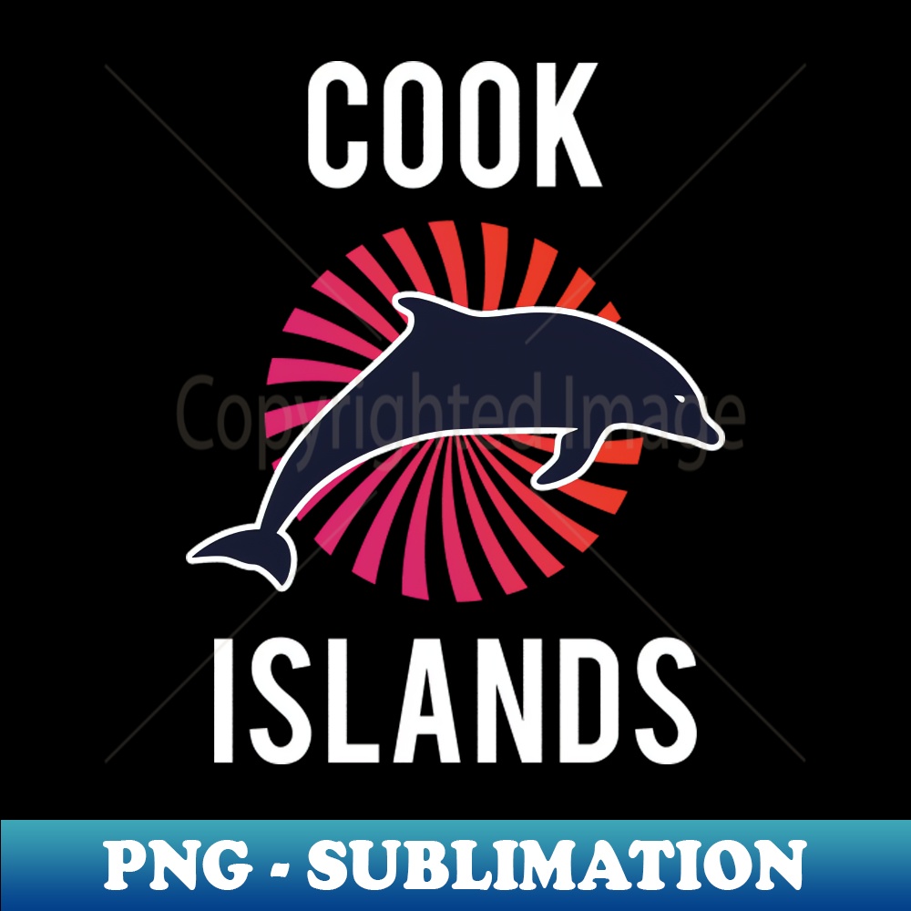 Cook Islands - Retro Dolphin Design - Exclusive PNG Sublimat - Inspire ...