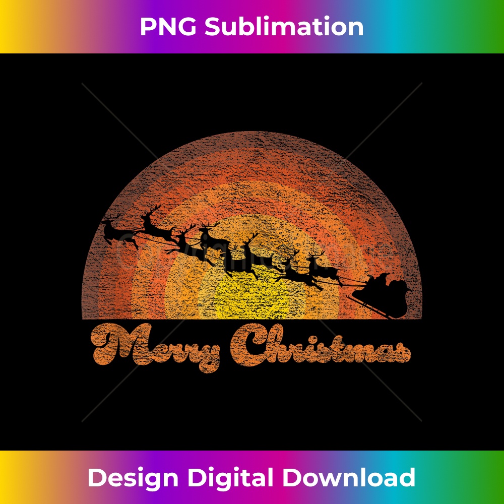 Santa Claus Sunset Sleigh Ride Retro Faded Design - Crafted - Inspire ...