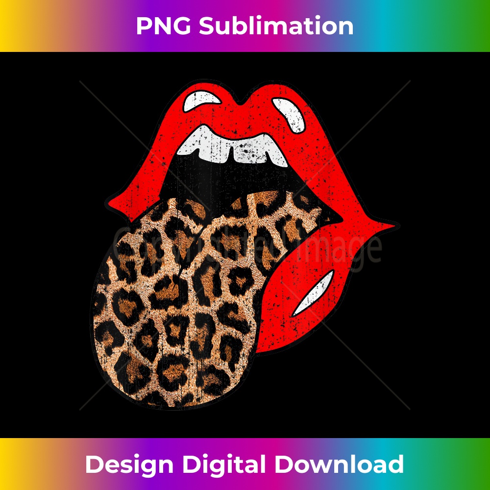 Red Lips Leopard Tongue Vintage Trendy Animal Print - Sophis | Inspire Uplift